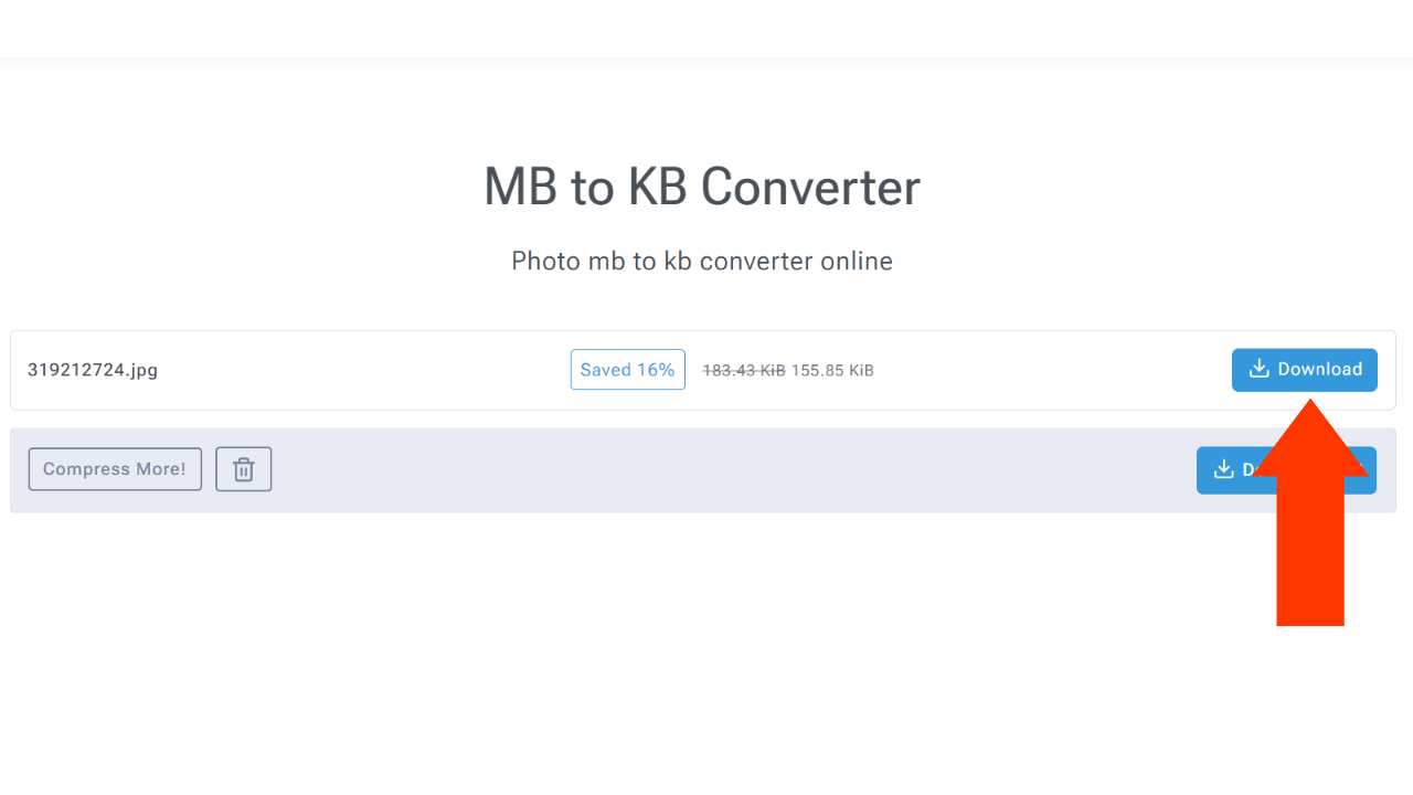Free MB To KB Converter Reduce Image Size In KB